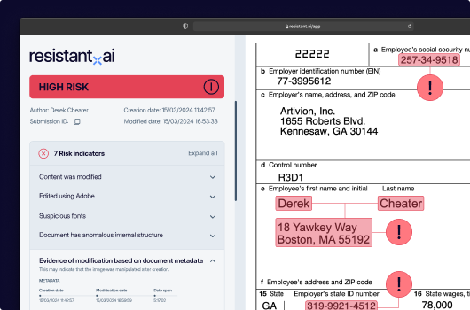 Document fraud detection & processing automation | Resistant AI